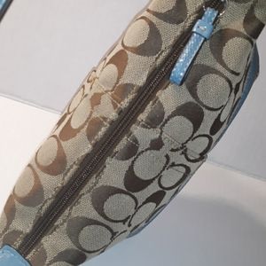 Coach | Bags | Like Newcoach Blue Signature Stripe Top Handle | Poshmark